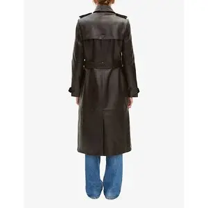 The Kooples Double-breasted Leather Trench Coat