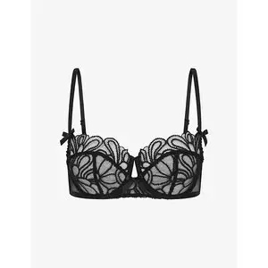 Agent Provocateur Nelle Underwired Mesh Balconette Bra - Black