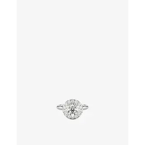 LA MAISON COUTURE Skydiamond Halo Platinum And 1ct Lab-grown Diamond Engagement Ring - Silver