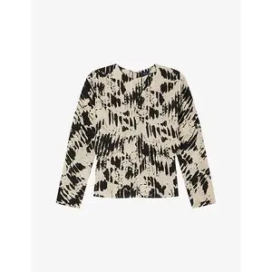 Soeur Feryel Abstract-pattern Silk Blouse