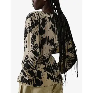 Soeur Feryel Abstract-pattern Silk Blouse