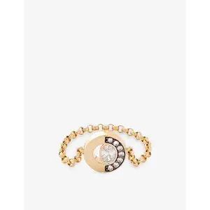 LA MAISON COUTURE Skydiamond Crescent Chain Ring - Gold