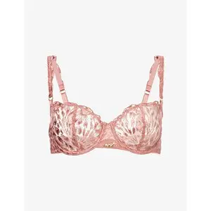 AUBADE Sheer Underwire Mesh Bra - Warm Pink