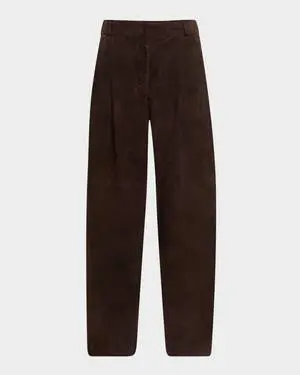 Co Suede Balloon Pants - Chocolate