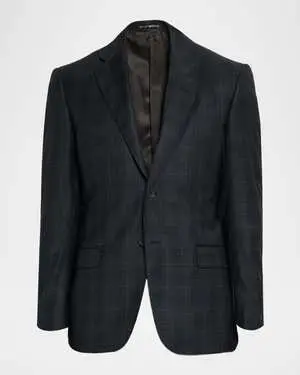 Emporio Armani Wool Super 130s Plaid G Line Suit - Chrcol