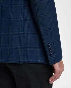 Emporio Armani Prince Of Wales Wool Sport Coat - Blue