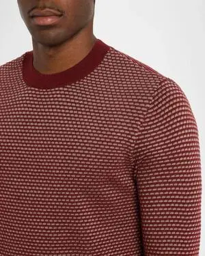 Emporio Armani Wool-blend Jacquard Crewneck Sweater - Red