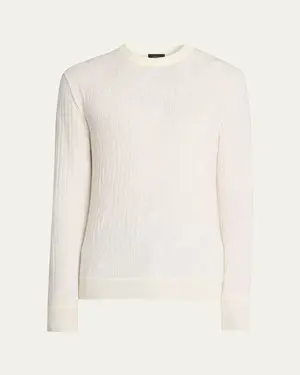 Brioni Wool And Cashmere Cable Knit Crewneck Sweater