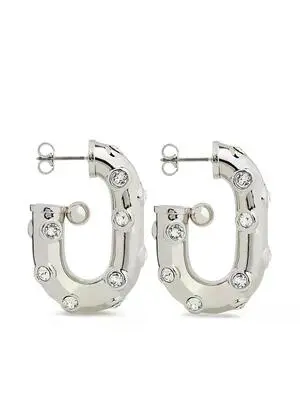 Rabanne Xl Link Rhinestone Hoop Earrings