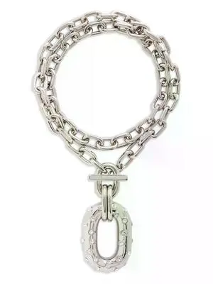 Rabanne Iconic Xl Chain-link Crystal Necklace - Silver