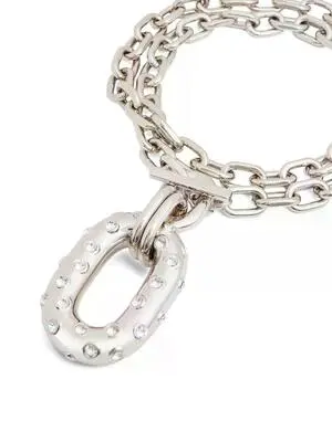 Rabanne Iconic Xl Chain-link Crystal Necklace - Silver