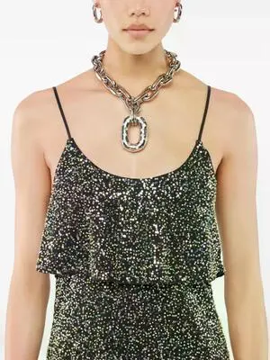 Rabanne Iconic Xl Chain-link Crystal Necklace - Silver