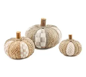 MACKENZIE-CHILDS Set Of 3 Rattan Pumpkins - One-color