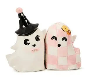 MACKENZIE-CHILDS Halloween Ghost Salt & Pepper Shakers - One-color
