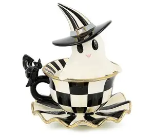 MACKENZIE-CHILDS Halloween Ghost Teacup Figurine - One-color
