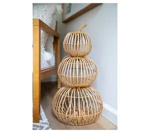 LAUREN MCBRIDE Indoor/outdoor 24' Poly Rattan Pumpkin Stack By - One-color