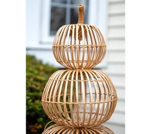 LAUREN MCBRIDE Indoor/outdoor 24' Poly Rattan Pumpkin Stack By