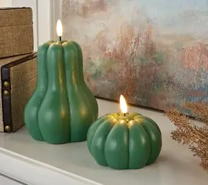 HOME REFLECTIONS S/2 Flameless Pumpkin Figural Candles - One-color