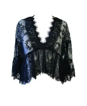 Anna Sui Victorian Lace V-neck Top