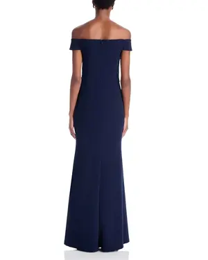 Eliza J Off-the-shoulder Ruched Gown