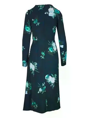 Erdem Floral Draped Midi Dress