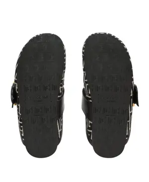 Balmain Anthem Jacquard Canvas Mules With Pb Monogram