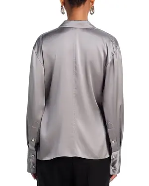 Helmut Lang Silk Relaxed Wrap Shirt