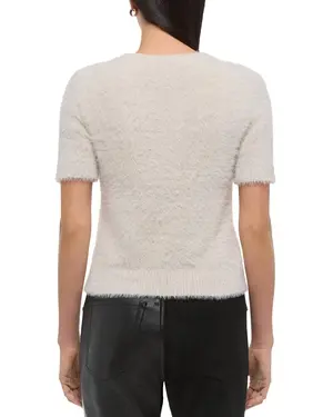 Helmut Lang Cropped Eyelash Tee - Ivory