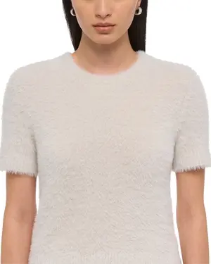 Helmut Lang Cropped Eyelash Tee - Ivory