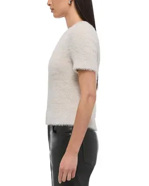 Helmut Lang Cropped Eyelash Tee - Ivory