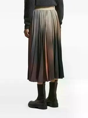 Peserico Pleated Ombre Midi Skirt