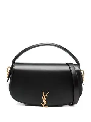 Saint Laurent Logo-plaque Curved Shoulder Bag - Black