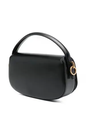 Saint Laurent Logo-plaque Curved Shoulder Bag - Black
