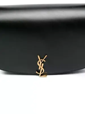 Saint Laurent Logo-plaque Curved Shoulder Bag - Black