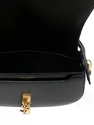 Saint Laurent Logo-plaque Curved Shoulder Bag - Black