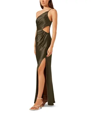 Shona Joy La Lune Asymmetric Gathered Maxi Dress