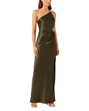 Shona Joy La Lune Asymmetric Gathered Maxi Dress