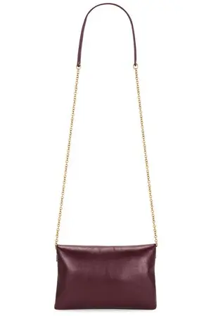 Saint Laurent Small Pouch On Chain - Dark Ruby