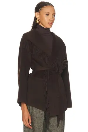 Simkhai Rowen Fringe Jacket - Chocolate