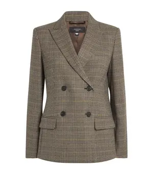 Max Mara Wool Check Double-breasted Blazer