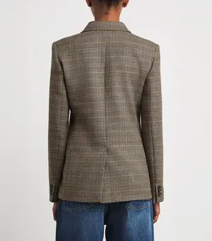 Max Mara Wool Check Double-breasted Blazer
