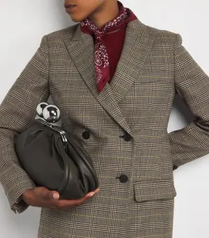 Max Mara Wool Check Double-breasted Blazer