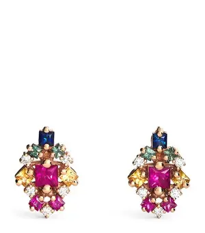 SUZANNE KALAN Diamond And Sapphire La Fantaisie Earrings