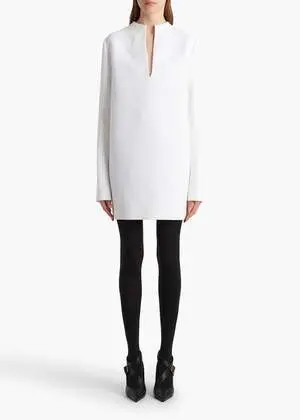 Khaite Aleena Velvet Mini Dress - Chalk