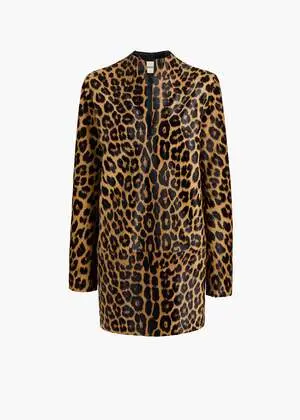 Khaite Aleena Velvet Mini Dress Leopard