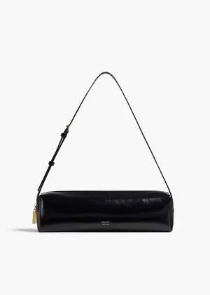 Khaite Kye Crackle Patent Leather Shoulder Bag - Black