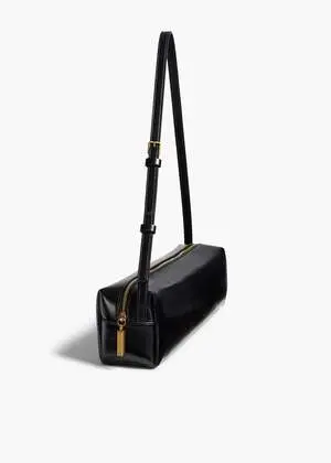 Khaite Kye Crackle Patent Leather Shoulder Bag - Black