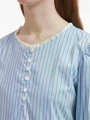 B+AB Puff-sleeve Striped Mini Dress
