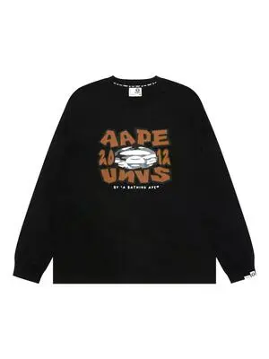 AAPE BY *A BATHING APE Long-sleeve Crew-neck Sweatshirt - Black
