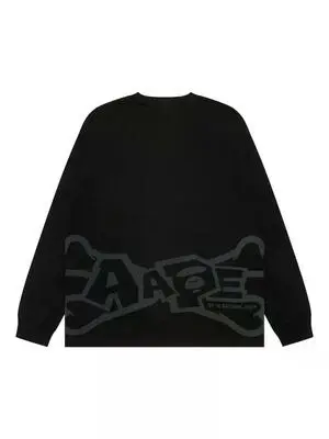 AAPE BY *A BATHING APE Long-sleeve Crew-neck Sweatshirt - Black